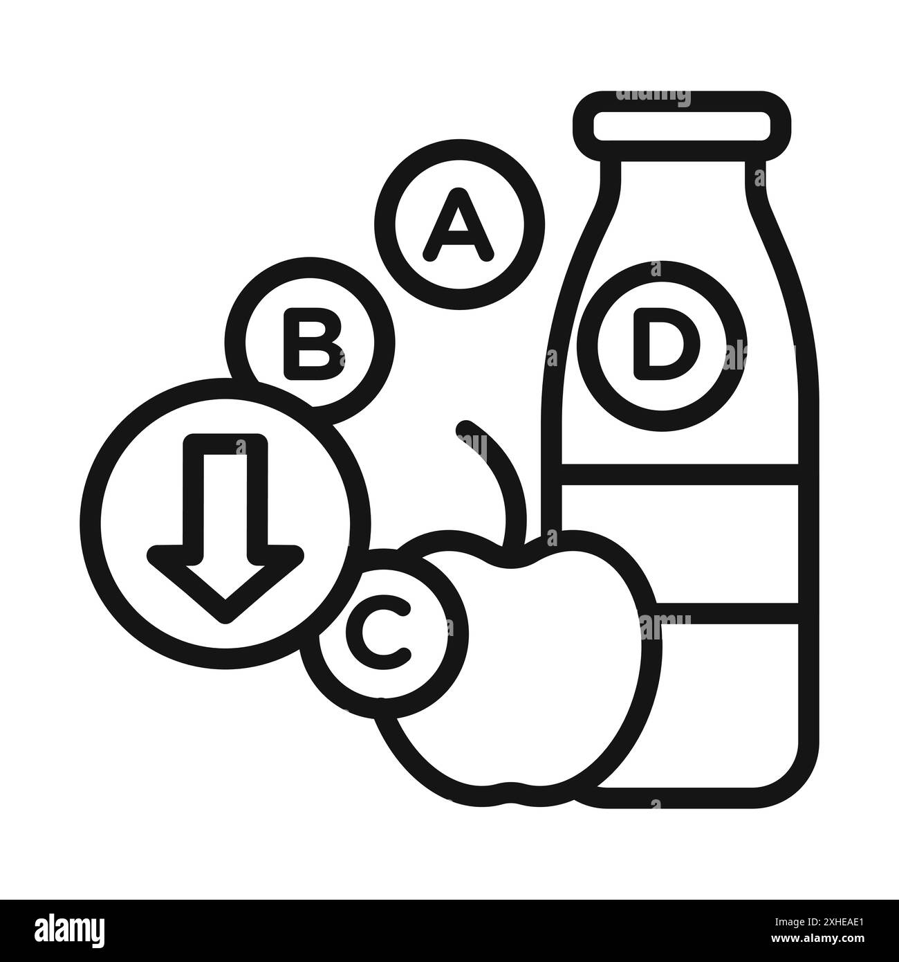 Vitamin deficiency icon Vector symbol or sign set collection in black ...