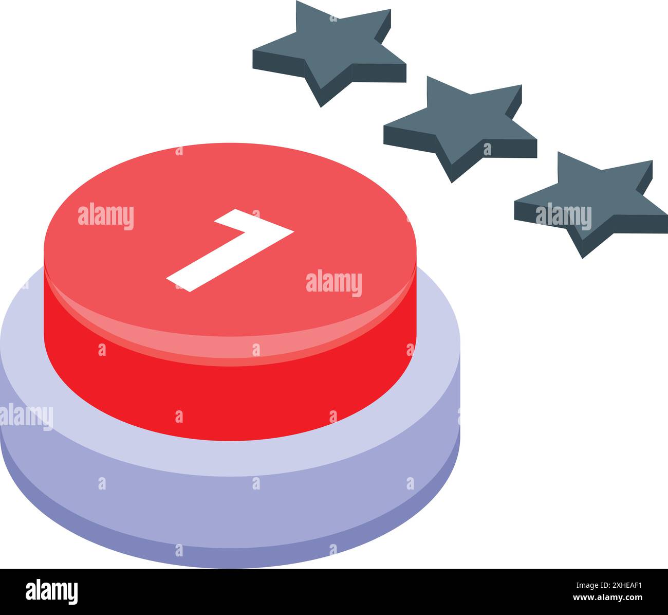 Red button getting a three star rating, showing the concept of customer review Stock Vector ...