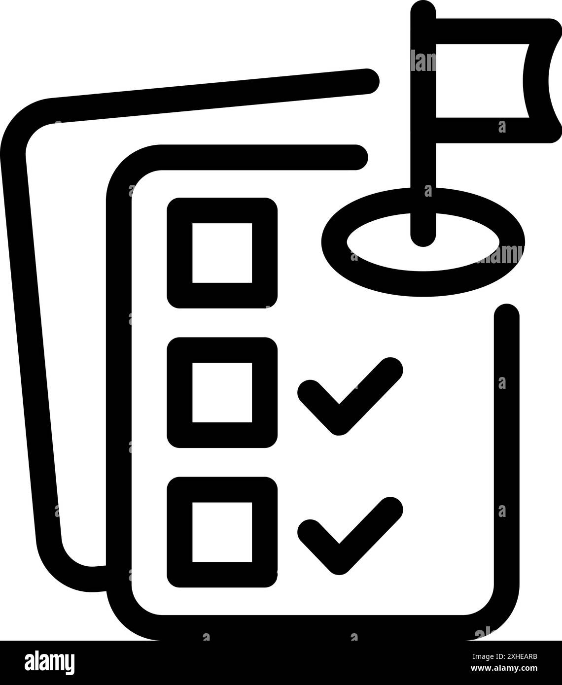 Checklist is shown with two tasks completed and a flag marking a ...