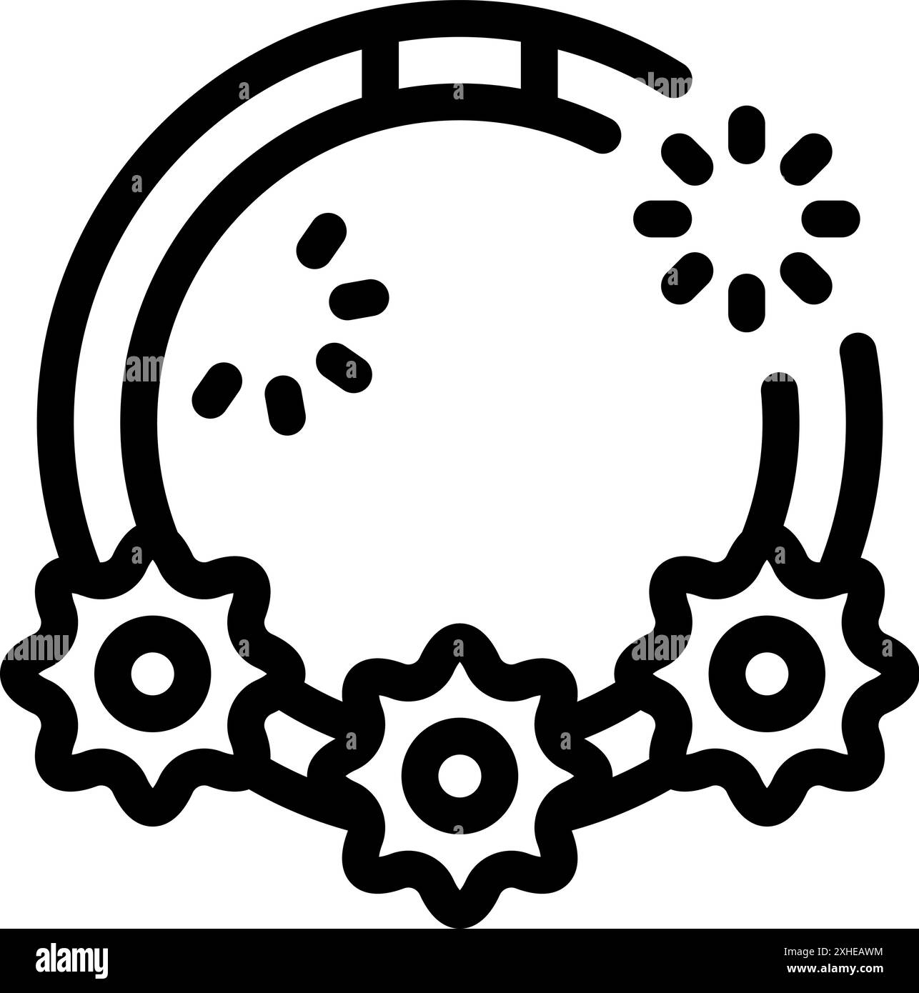 Round process with gears and fireworks celebrating success, project ...