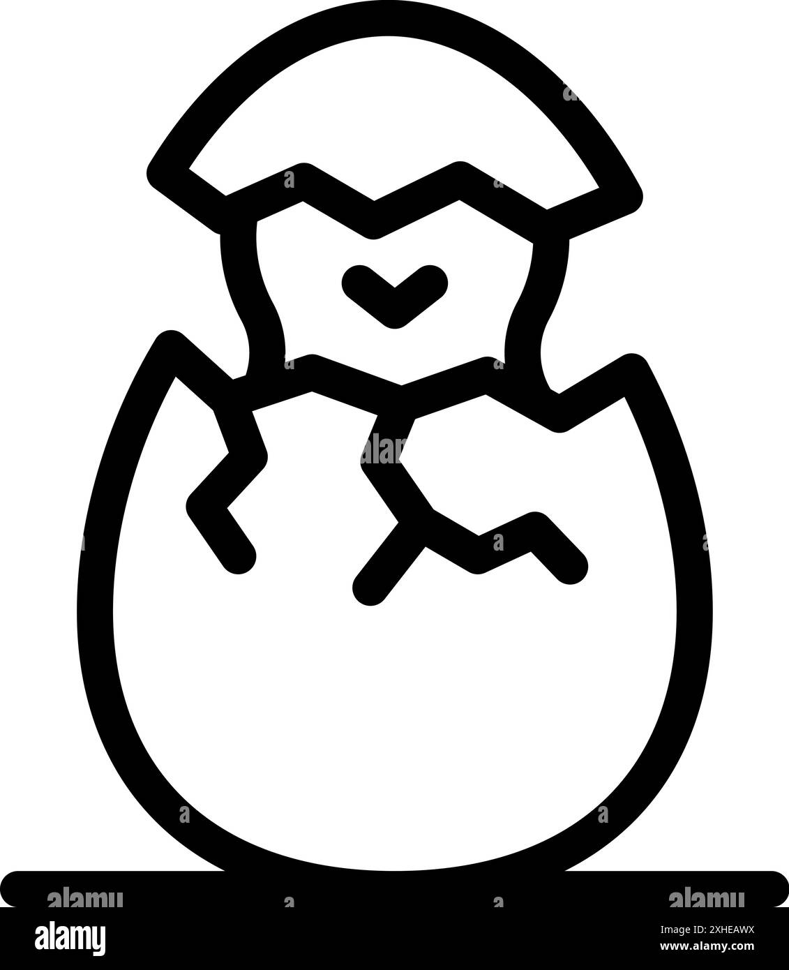 Little bird hatching from egg icon, outline style Stock Vector Image ...