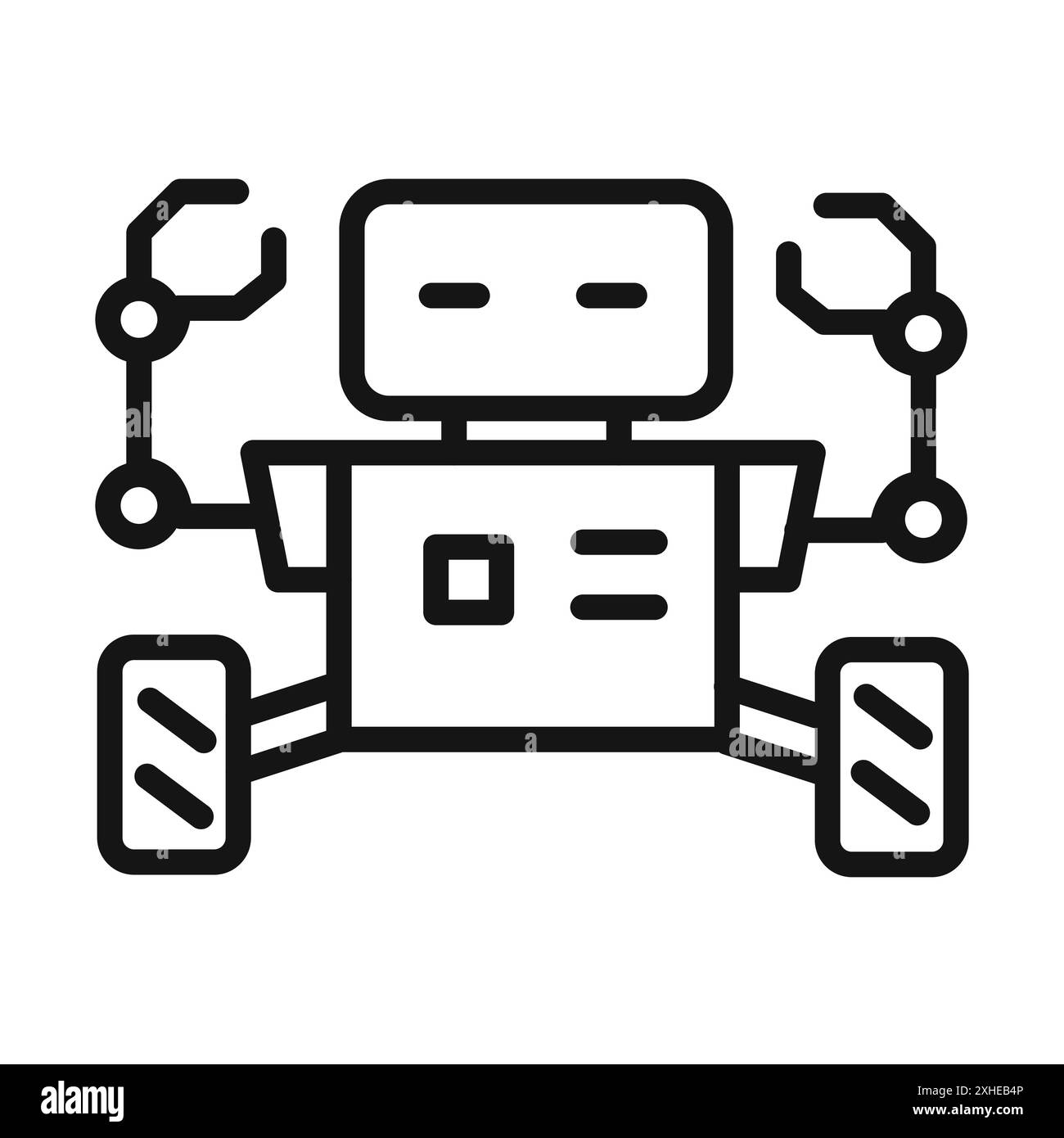Wheels robot icon Vector symbol or sign set collection in black and ...