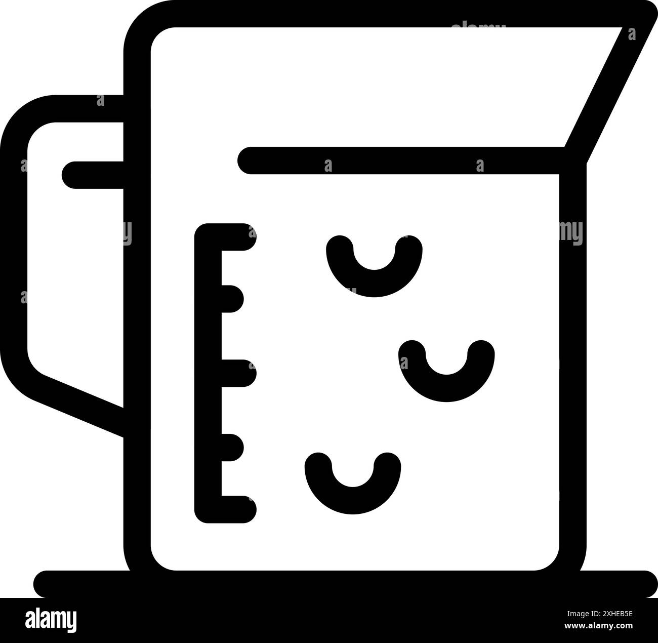 Line icon of a measuring jug, commonly used for measuring ingredients ...