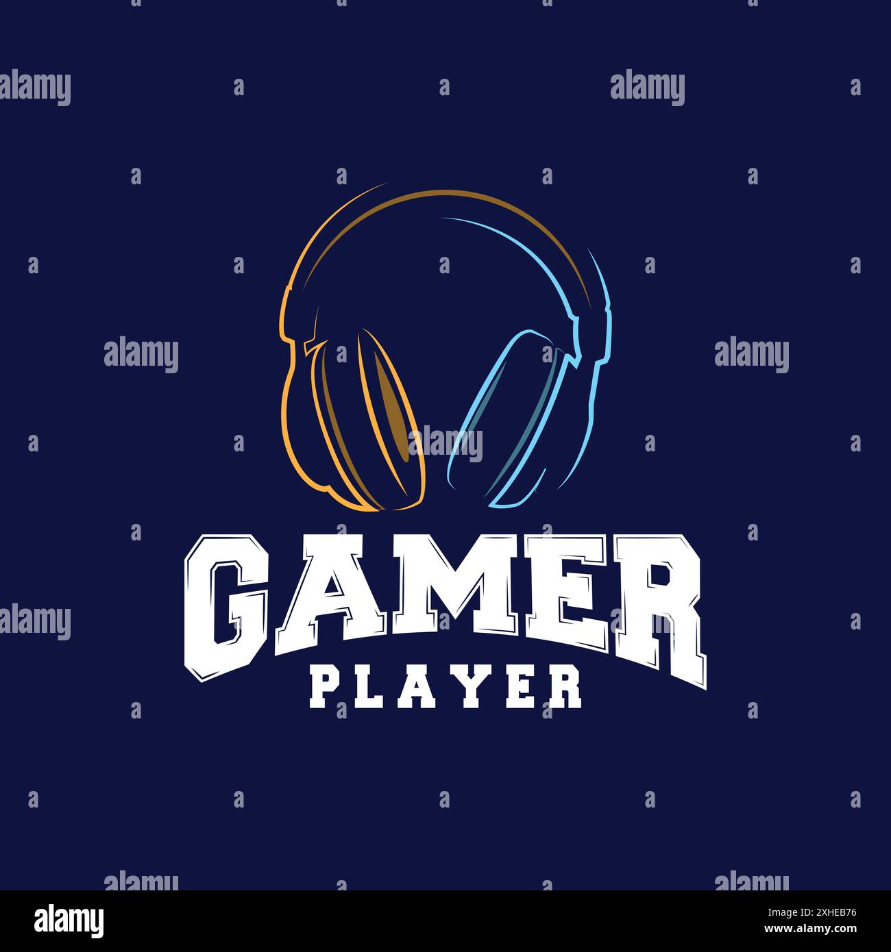 Headset Logo Design Simple Headset Gamer Illustration Template Stock ...