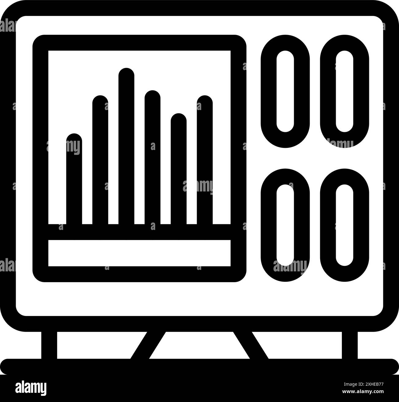 Electronic device is displaying a bar chart that is growing steadily ...
