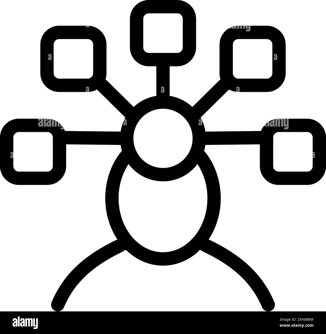 This icon represents a person effectively managing and connecting ...