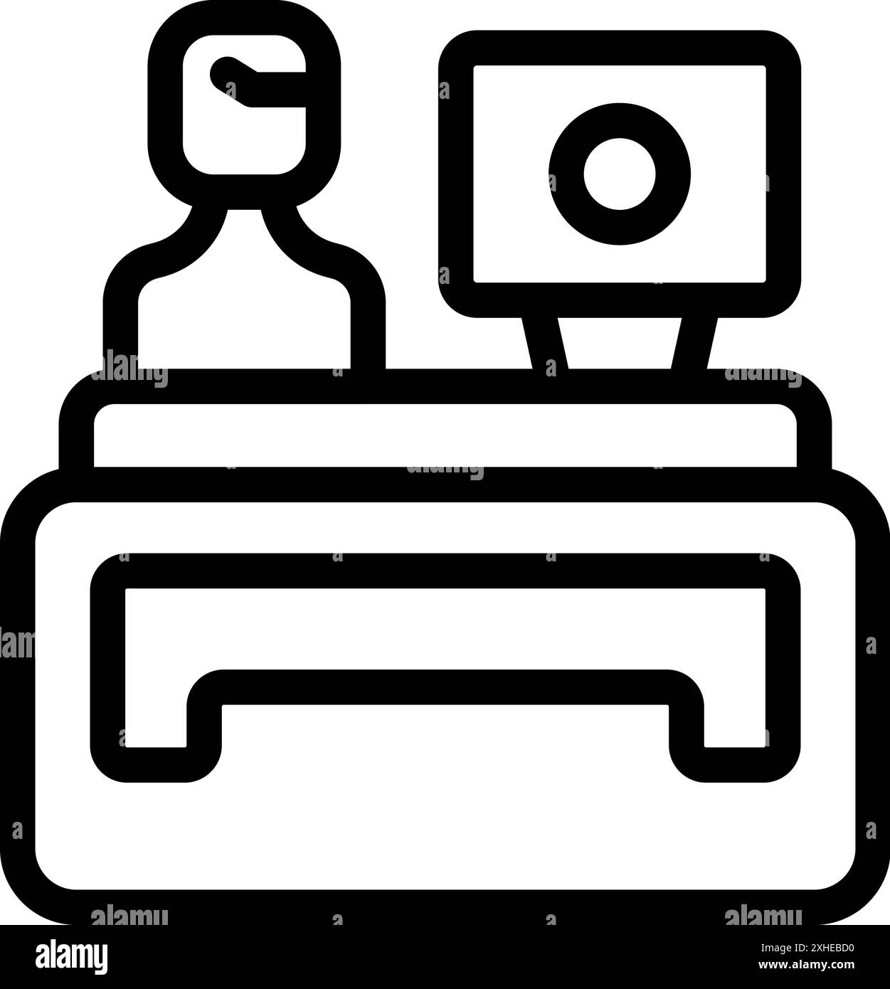 Minimal working space computer Stock Vector Images - Alamy