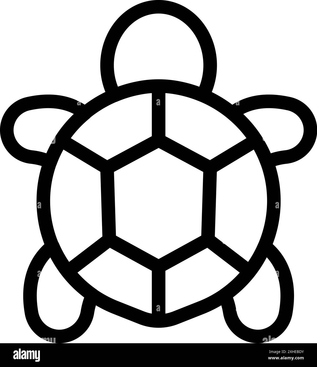 Simple line art icon of a turtle, perfect for representing wildlife or ...