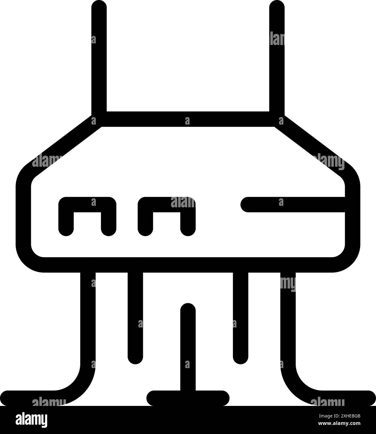 Cables into a router Stock Vector Images - Alamy