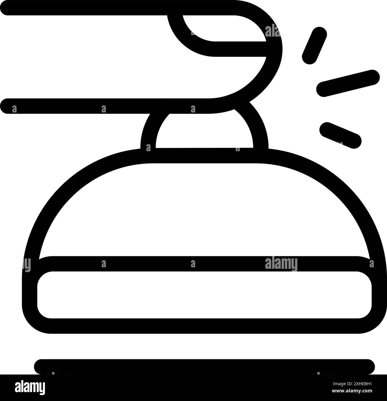 Line icon of a finger ringing a counter bell Stock Vector Image & Art ...