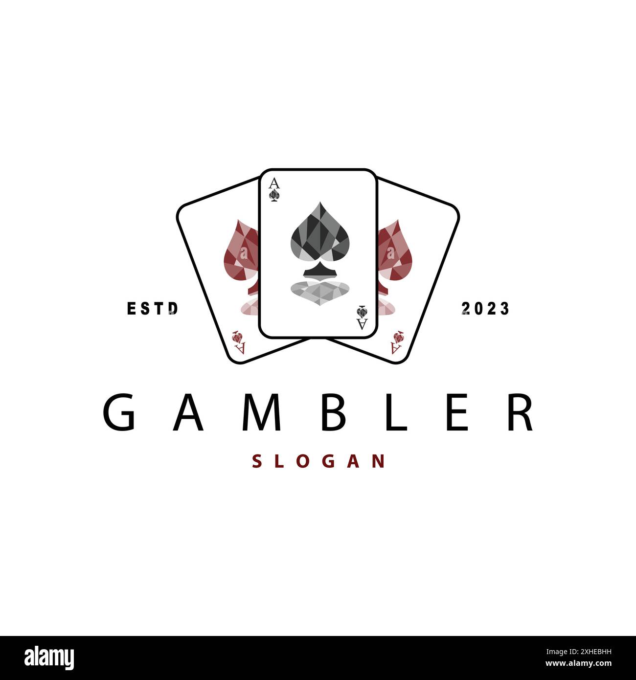 Poker Card Logo Classic Vector Gambling Game Design Simple Symbol ...