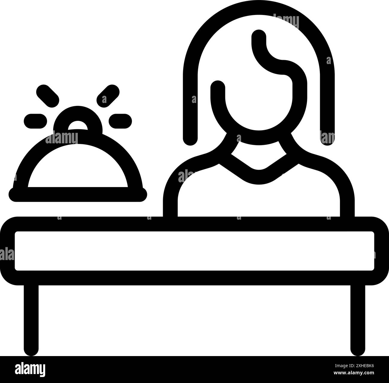 Woman lady standing behind counter Cut Out Stock Images & Pictures - Alamy