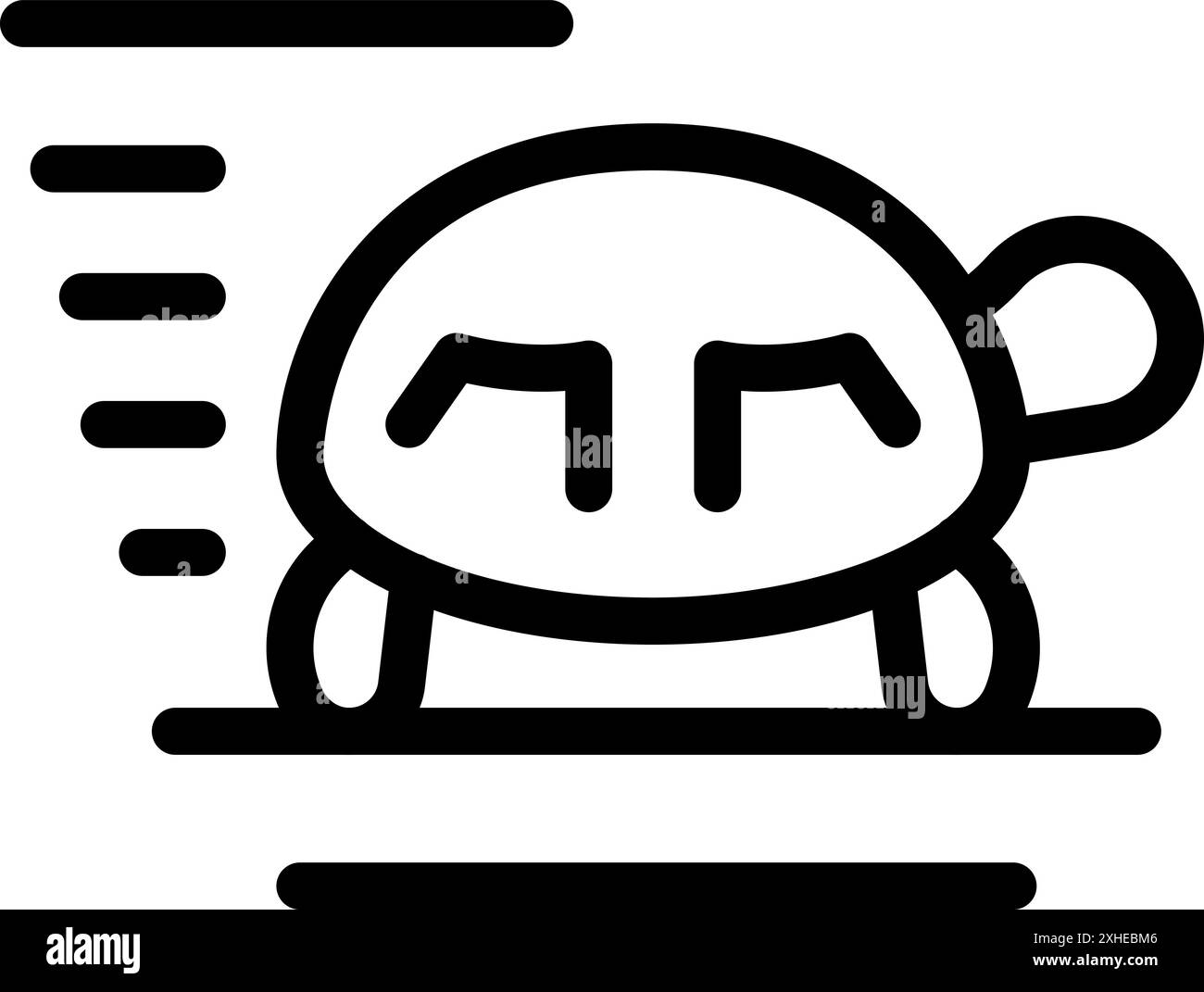 Turtle walking slowly on the road icon thin line vector illustration ...