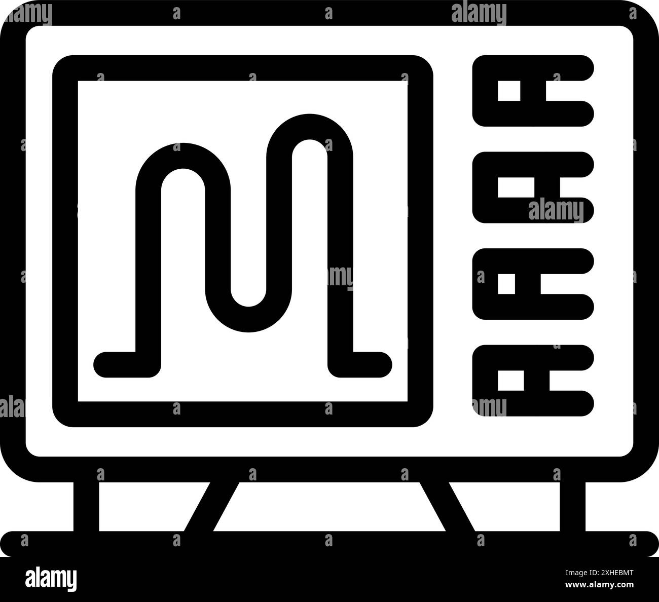 Cardiogram heartbeat monitor showing pulse rate with buttons on side on ...