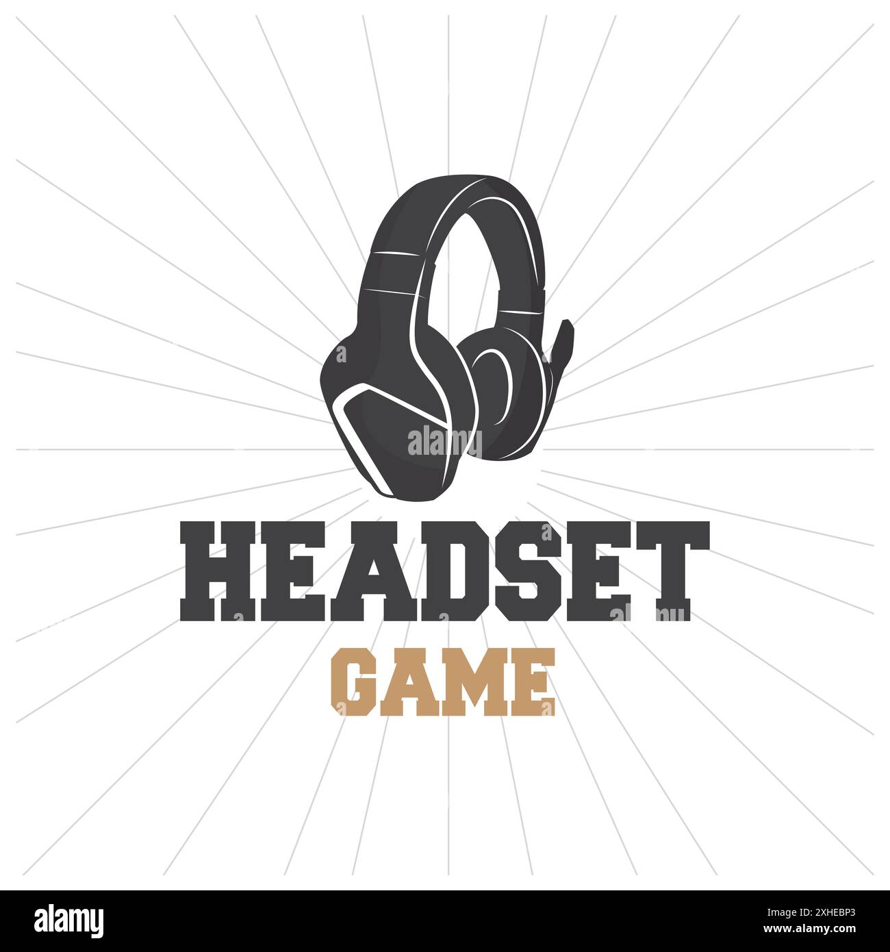 Headset Logo Design Simple Headset Gamer Illustration Template Stock ...