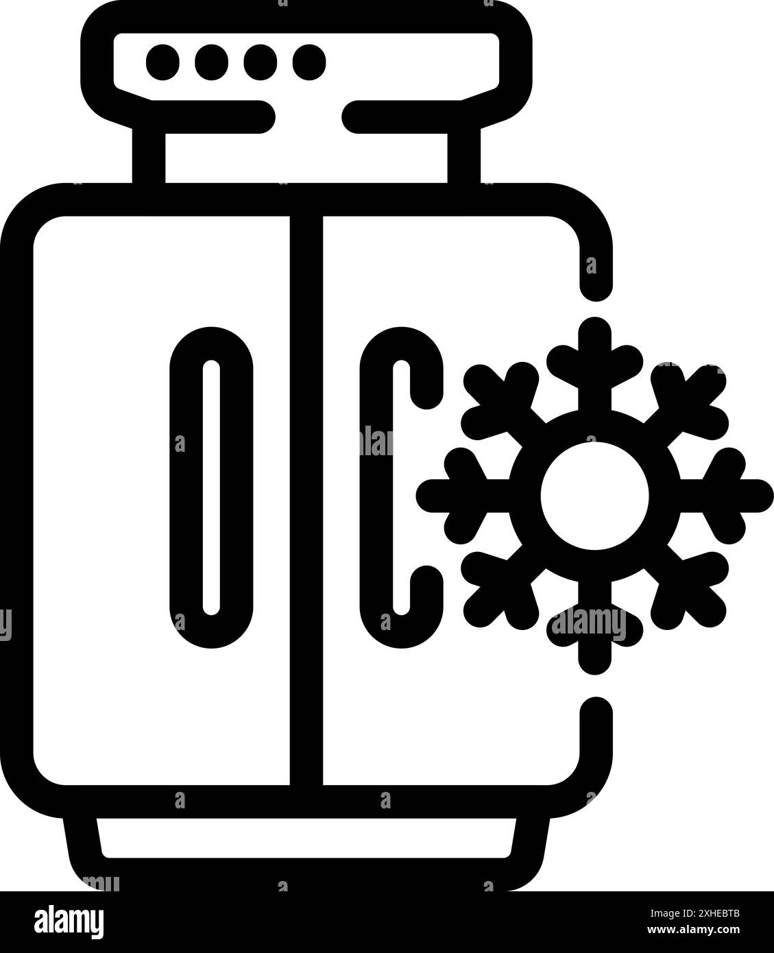 Double door refrigerator is keeping food cold, as indicated by a ...