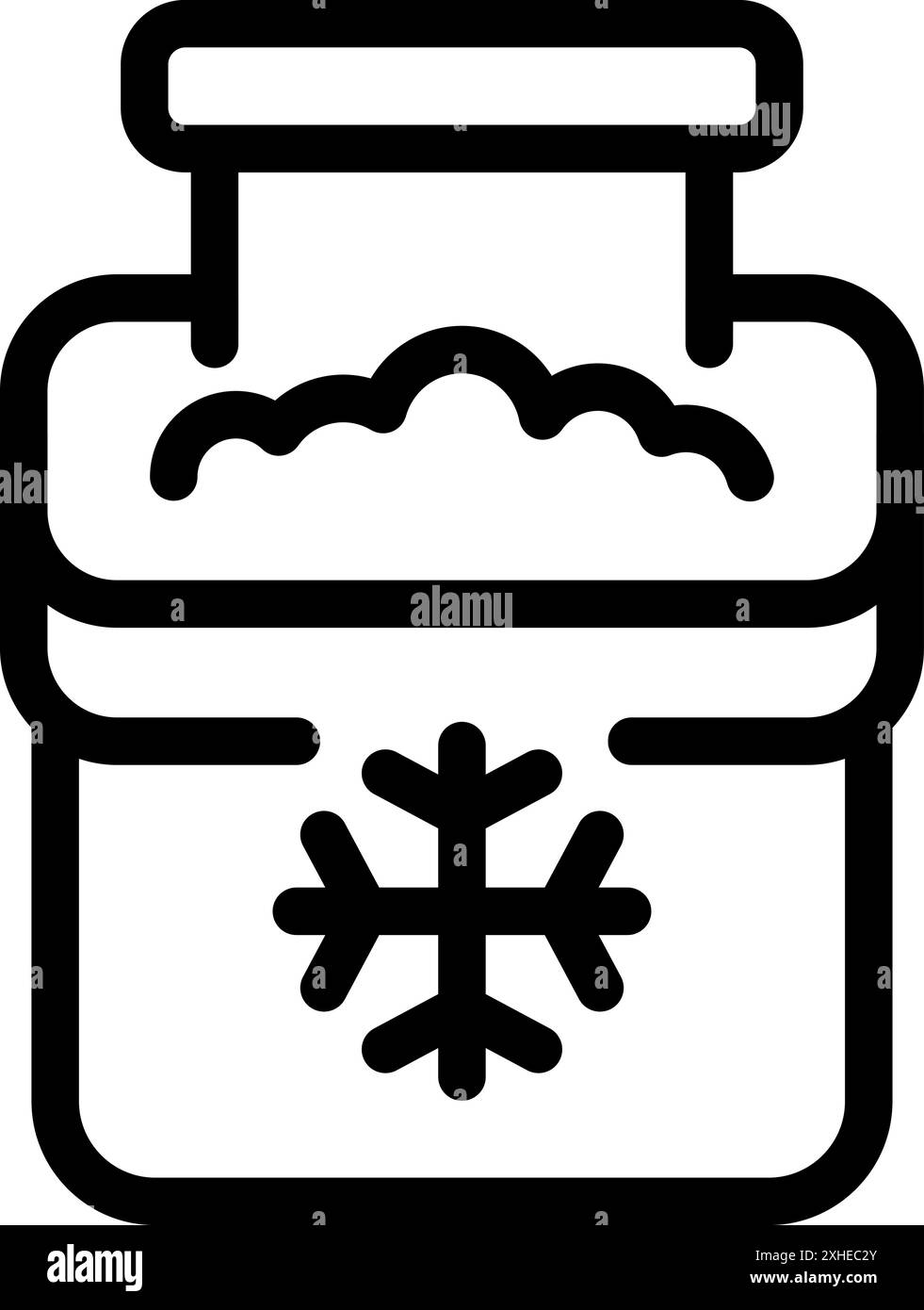 Black and white icon of a portable fridge keeping food fresh Stock ...