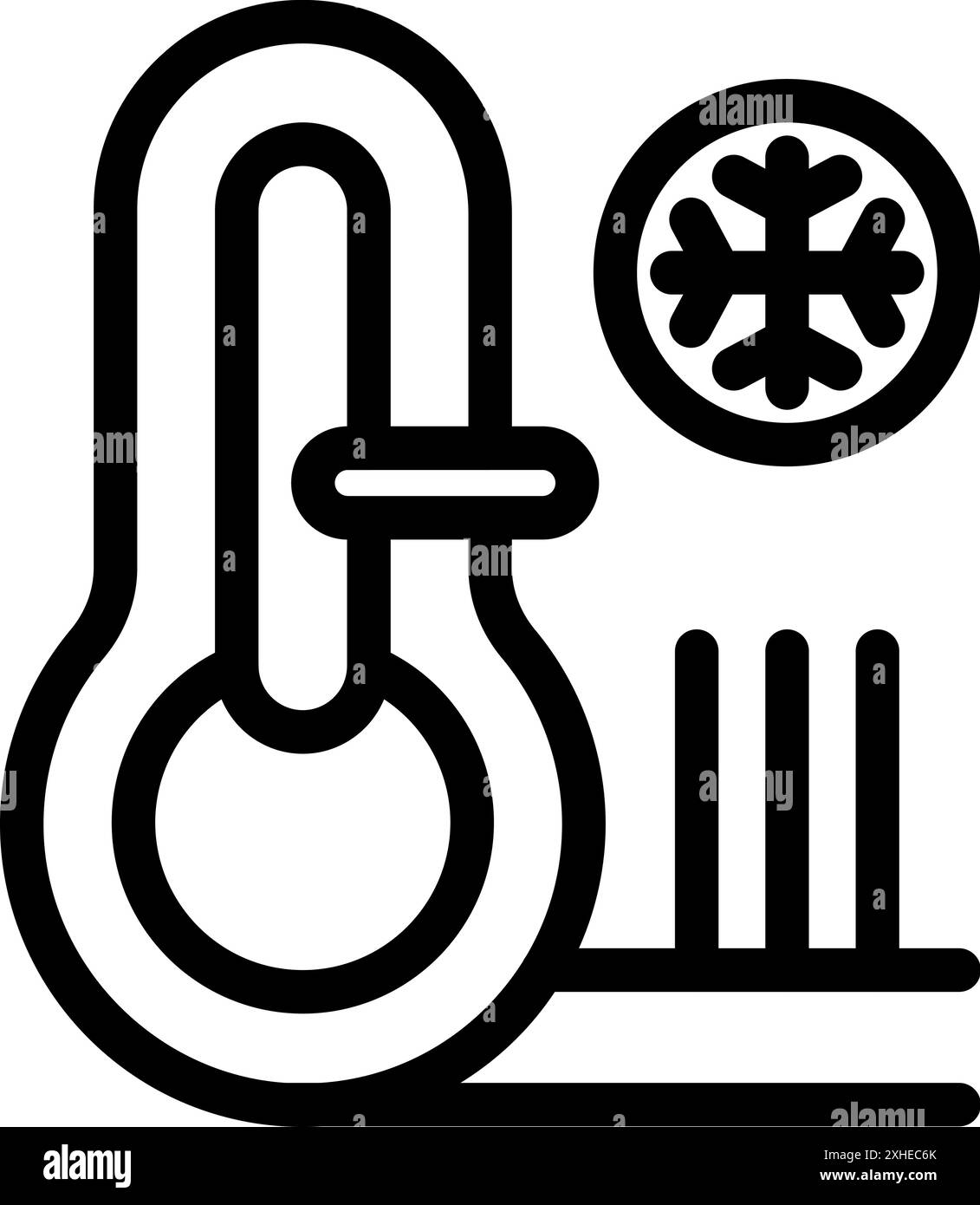 Thermometer showing low temperature with snowflake icon Stock Vector ...