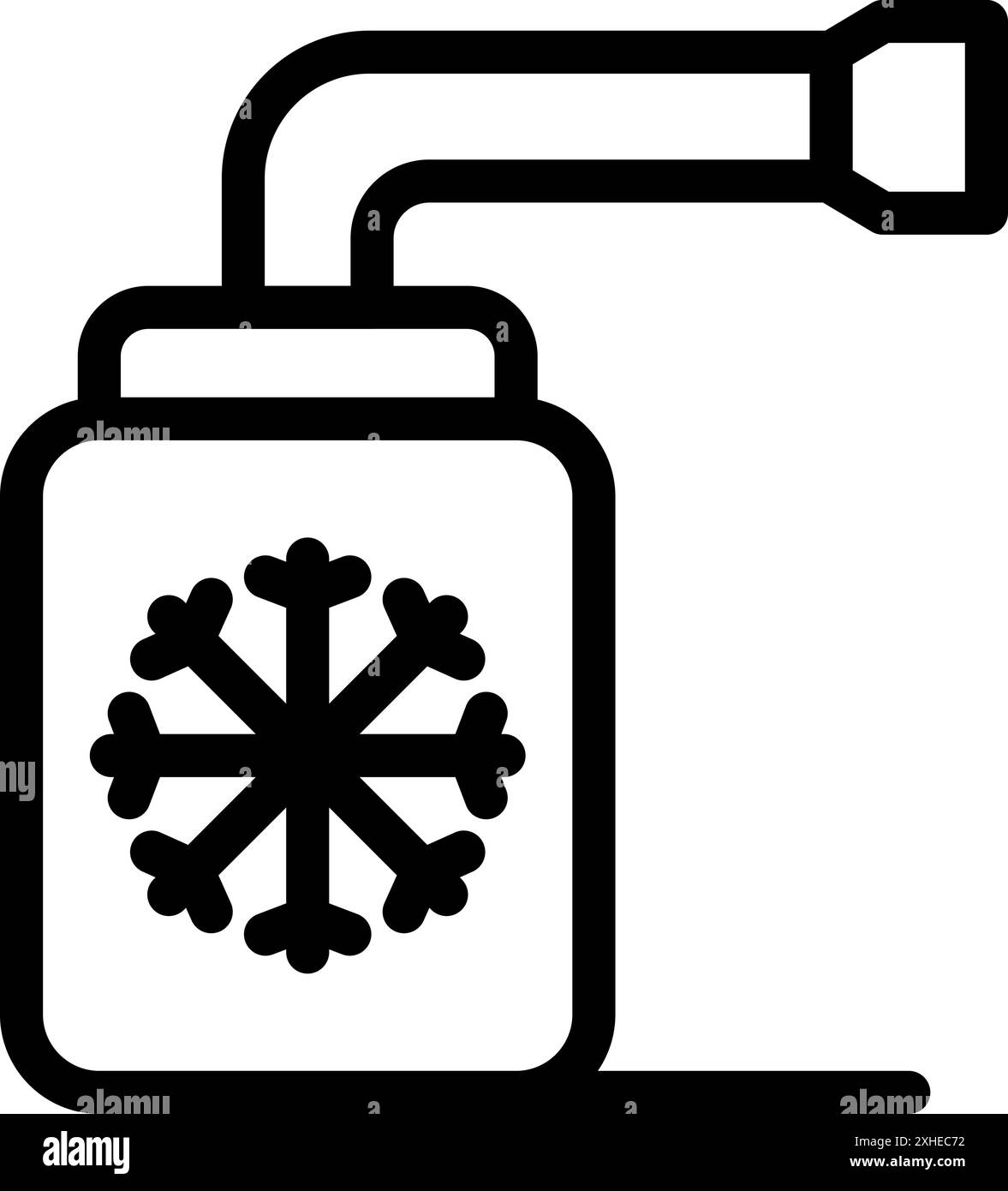 Black and white icon of a freon tank being refilled for air ...