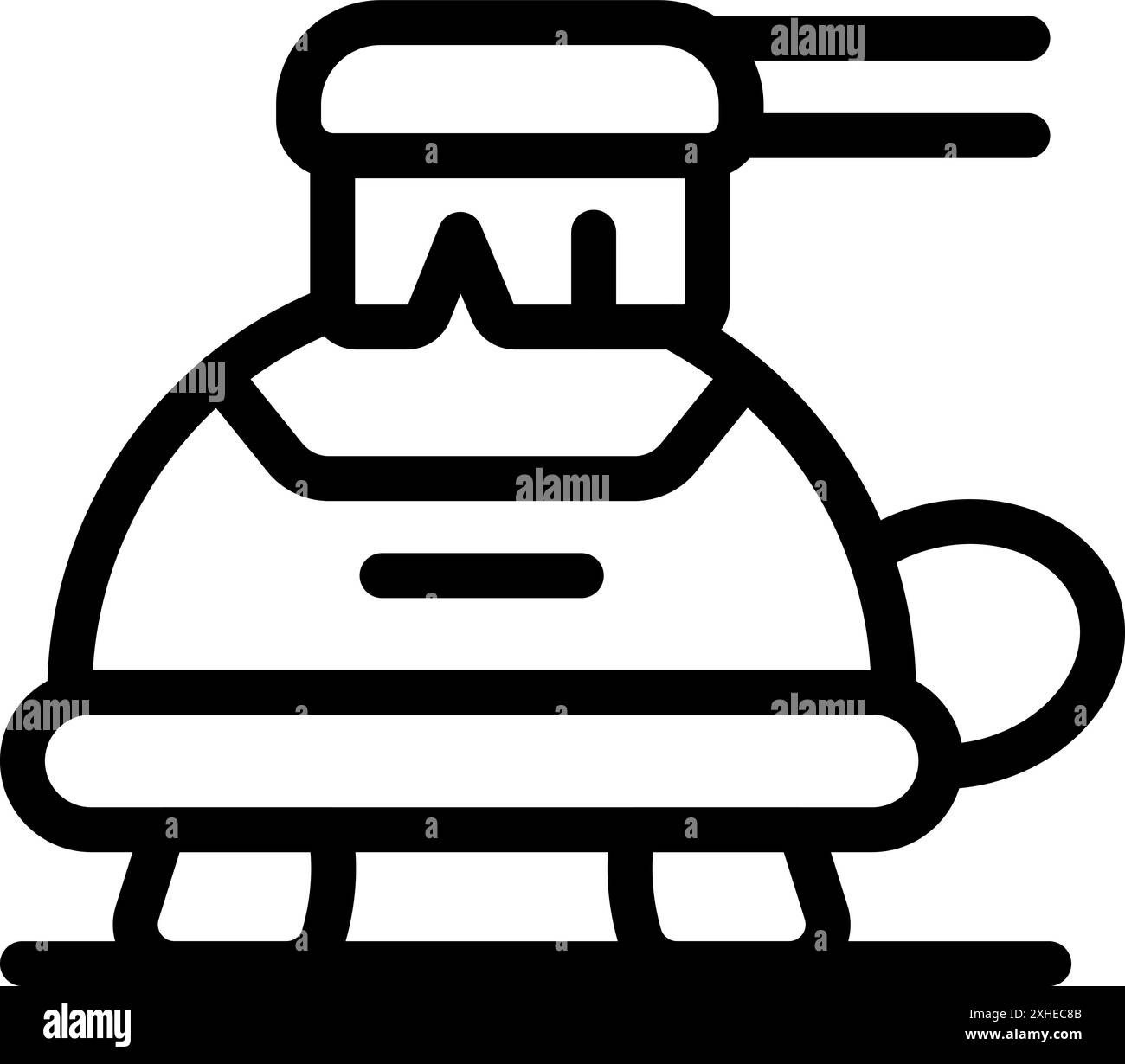 Line art icon of a modern high speed train speeding on its monorail ...