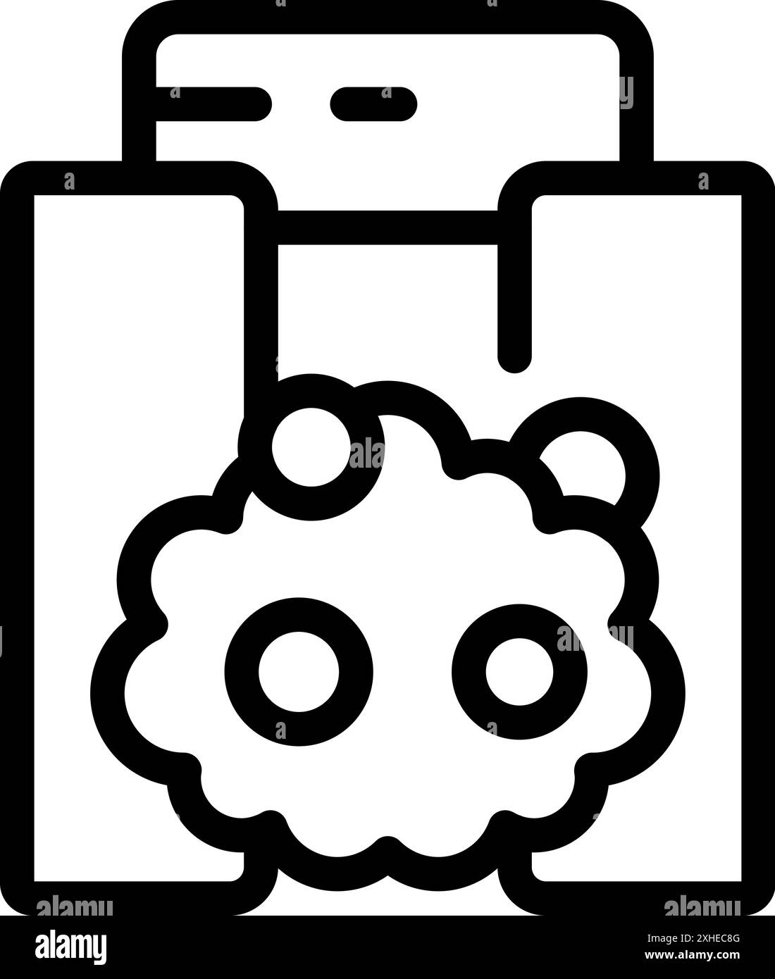 Smartphone analyzing brain activity, showing a brain with waves ...