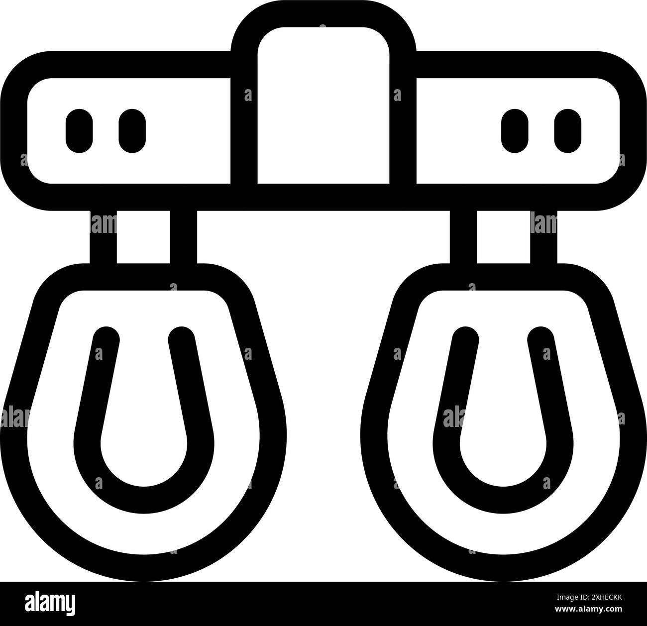 Simple black line icon of a double urinal in a public restroom, ideal ...