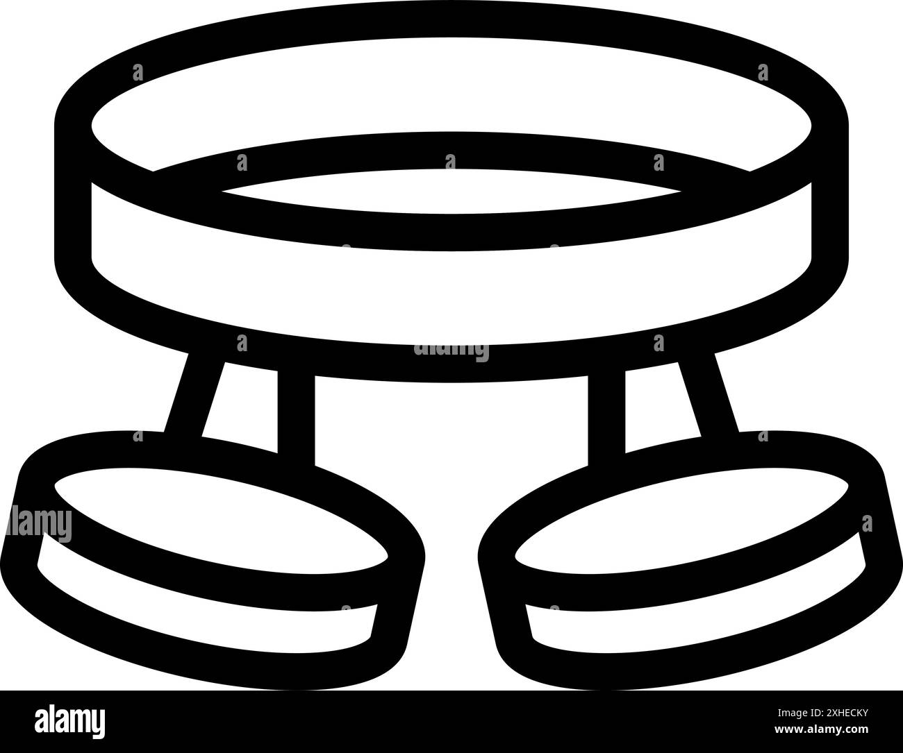 Simple line icon of a baby walker with wheels for toddlers starting ...