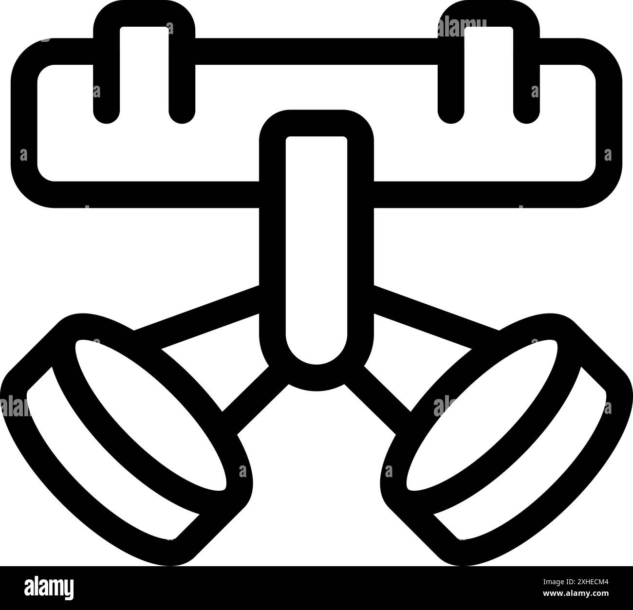 Line icon of an oxygen mask hanging, ready to provide supplemental ...
