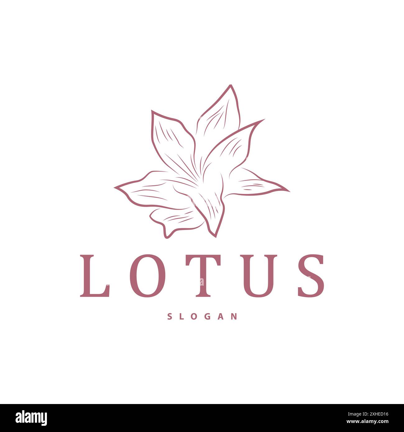 Simple Flower Logo, Vector Ornamental Plant Line Design for Business ...