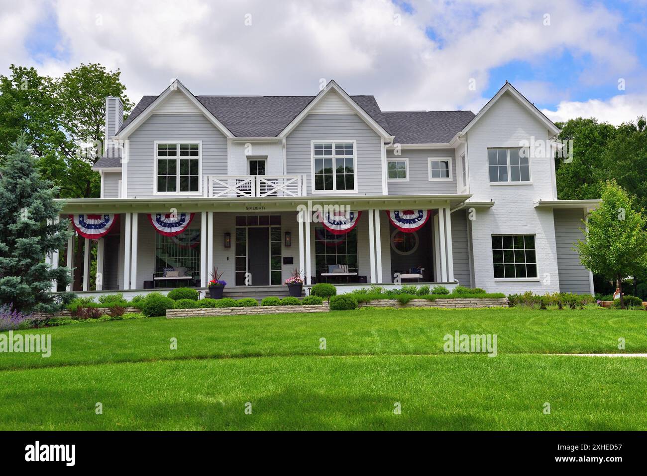 Wheaton, Illinois, USA. Large, sprawling, upscale, two-story, single ...