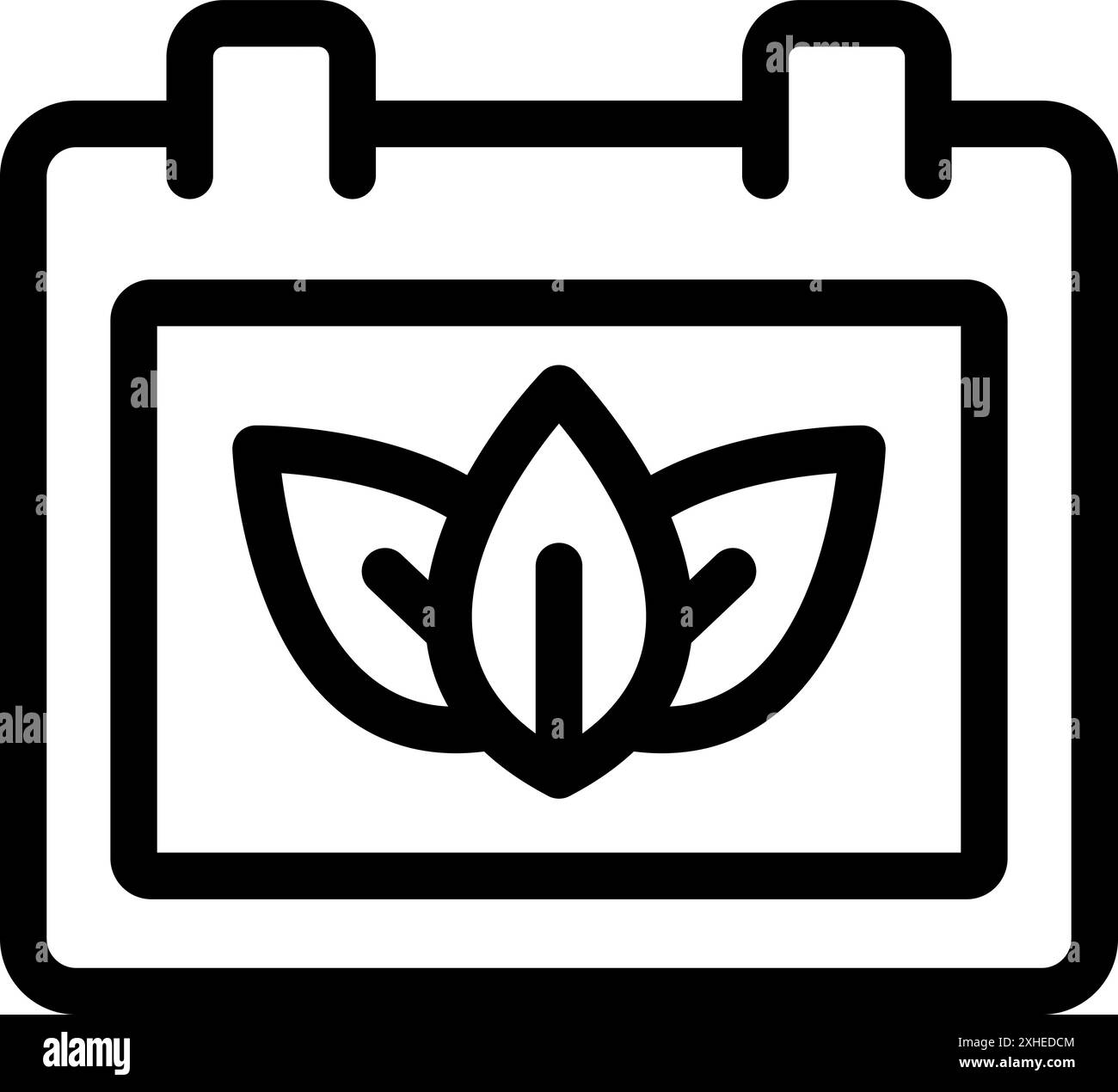 Simple line icon of a calendar showing three leaves, perfect for ...