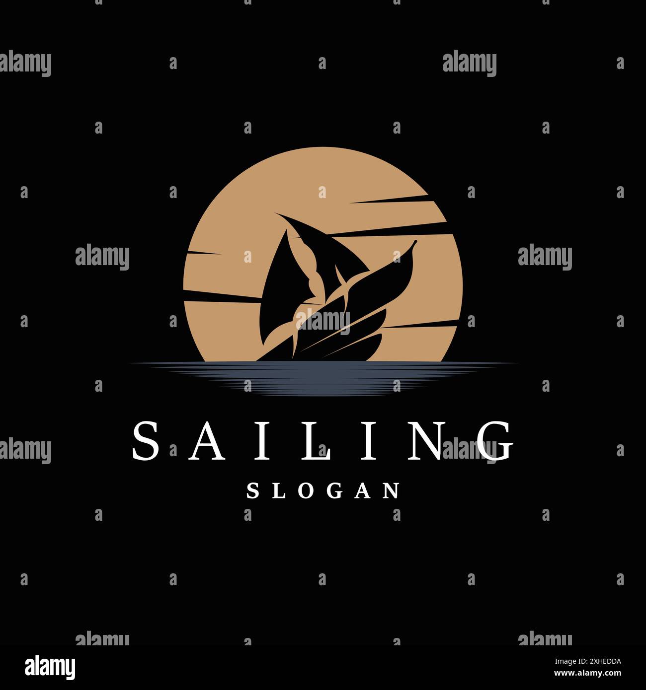 Simple Sailboat Logo Design, Symbol Vector Template Stock Vector Image ...