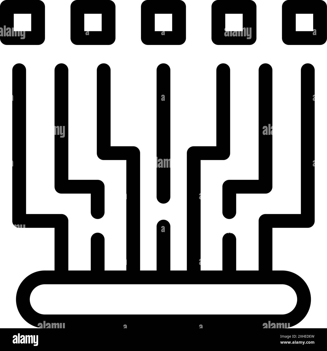 Bold Line Icon Representing A Data Stream Processing System Connecting