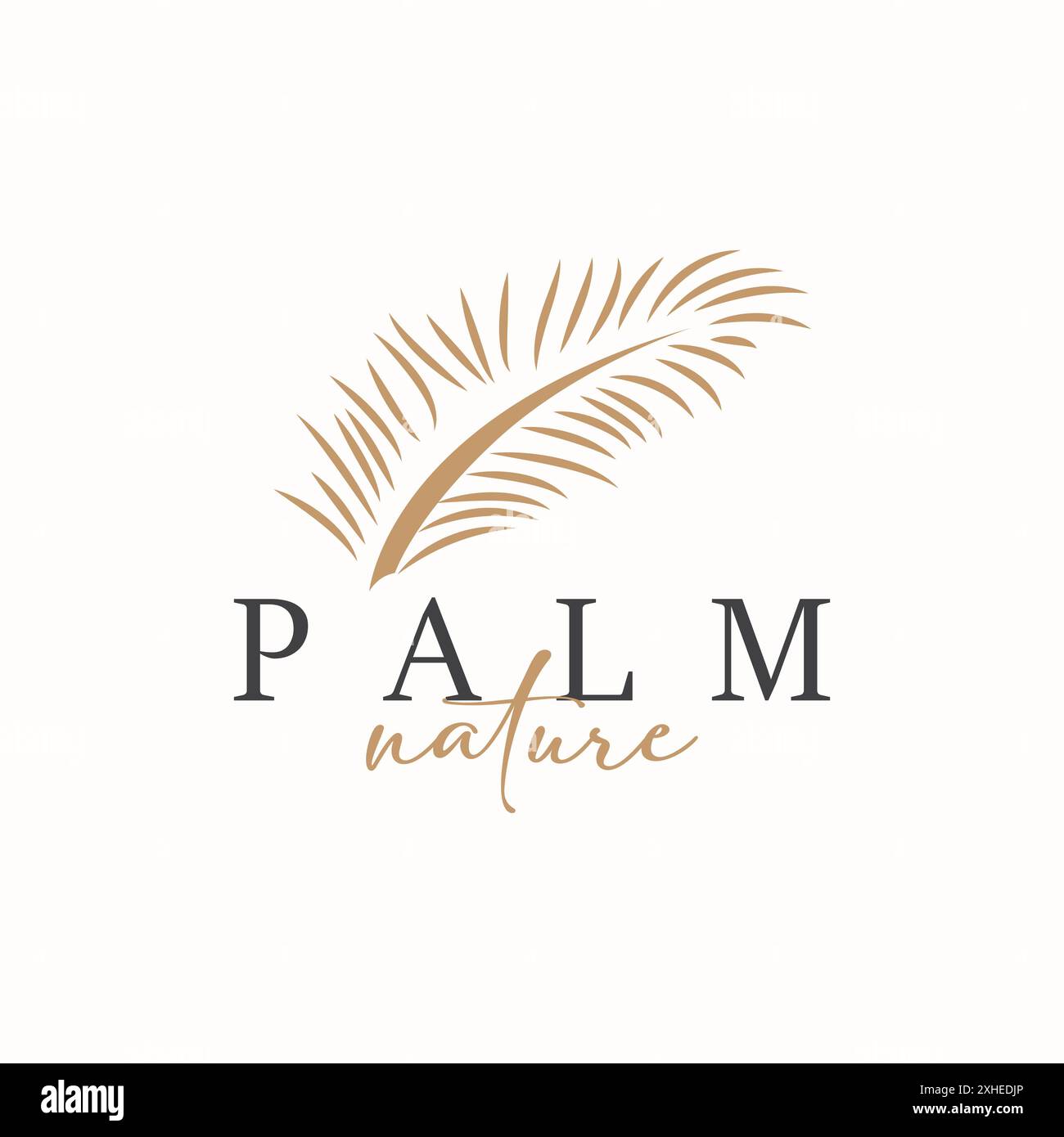 Palm Leaf Logo Design Vector Simple Minimalist Symbol Illustration ...