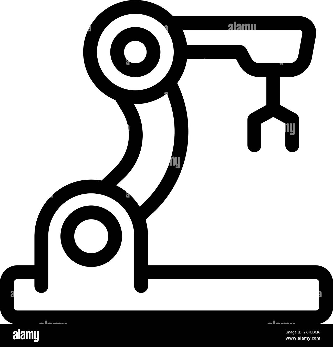 Robotic arm is moving an object on an assembly line in a factory Stock ...