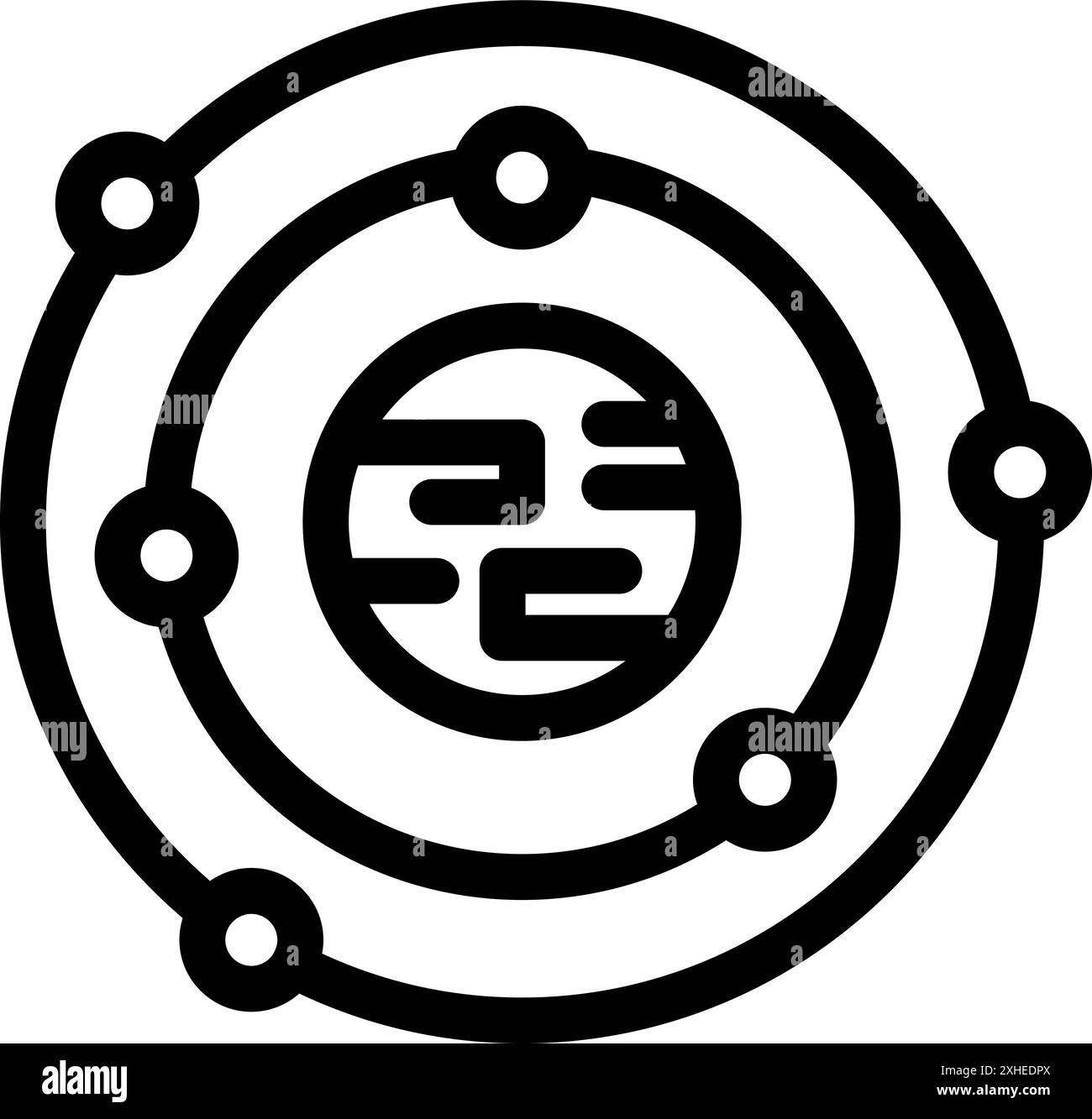 Simple solar system icon showing planets orbiting around the sun Stock ...