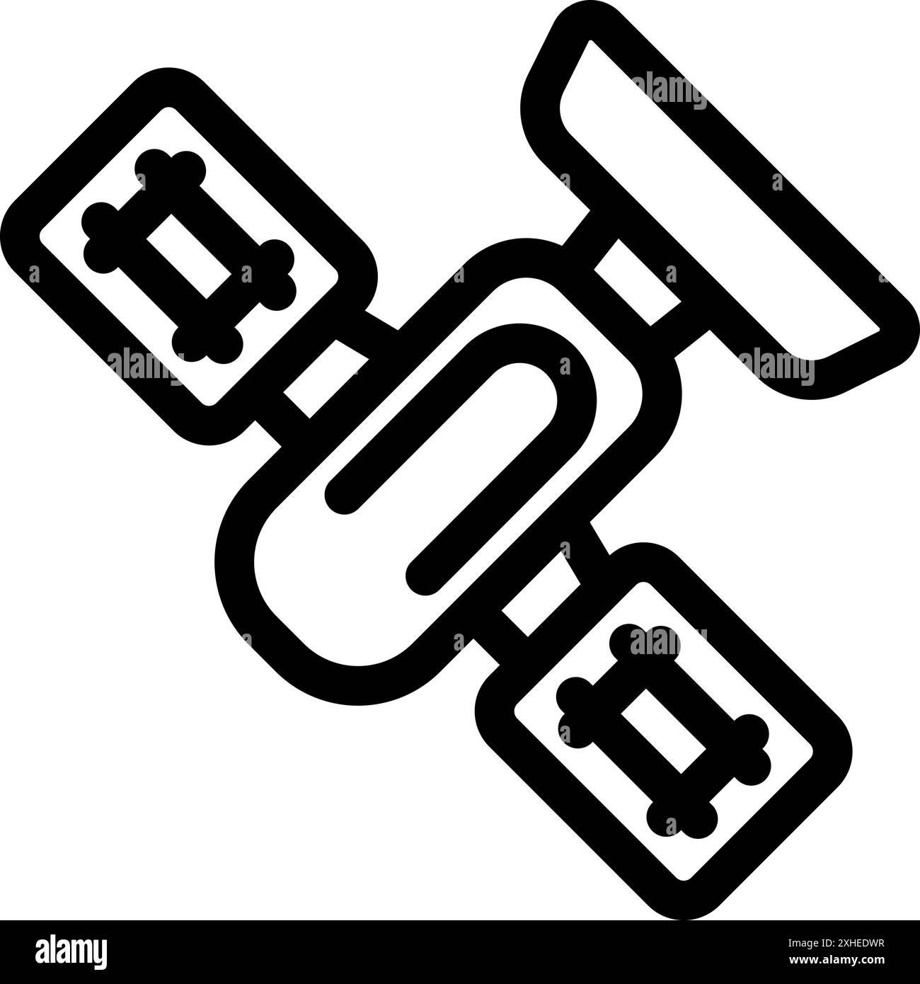 Simple, bold lined icon of a satellite orbiting earth Stock Vector ...