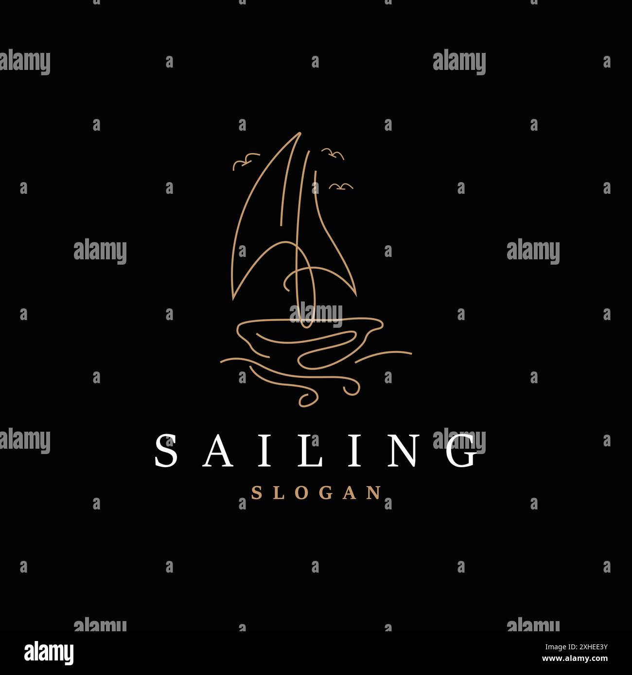 Simple Sailboat Logo Design, Symbol Vector Template Stock Vector Image ...