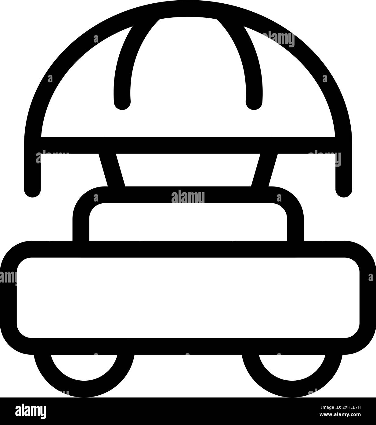 Line icon of an autonomous delivery robot transporting goods ...