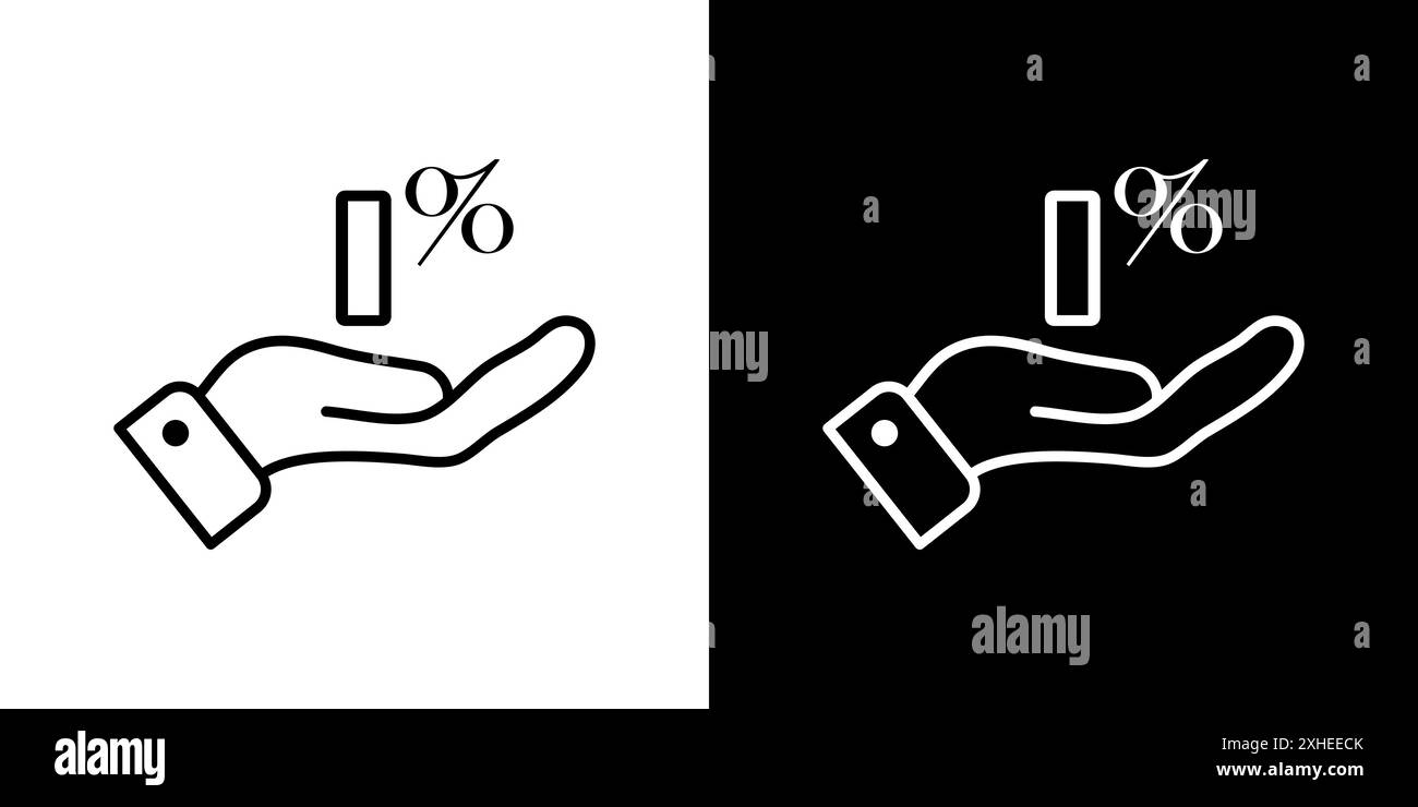 Open hand with zero percent. Commission 0 percent symbol illustration ...