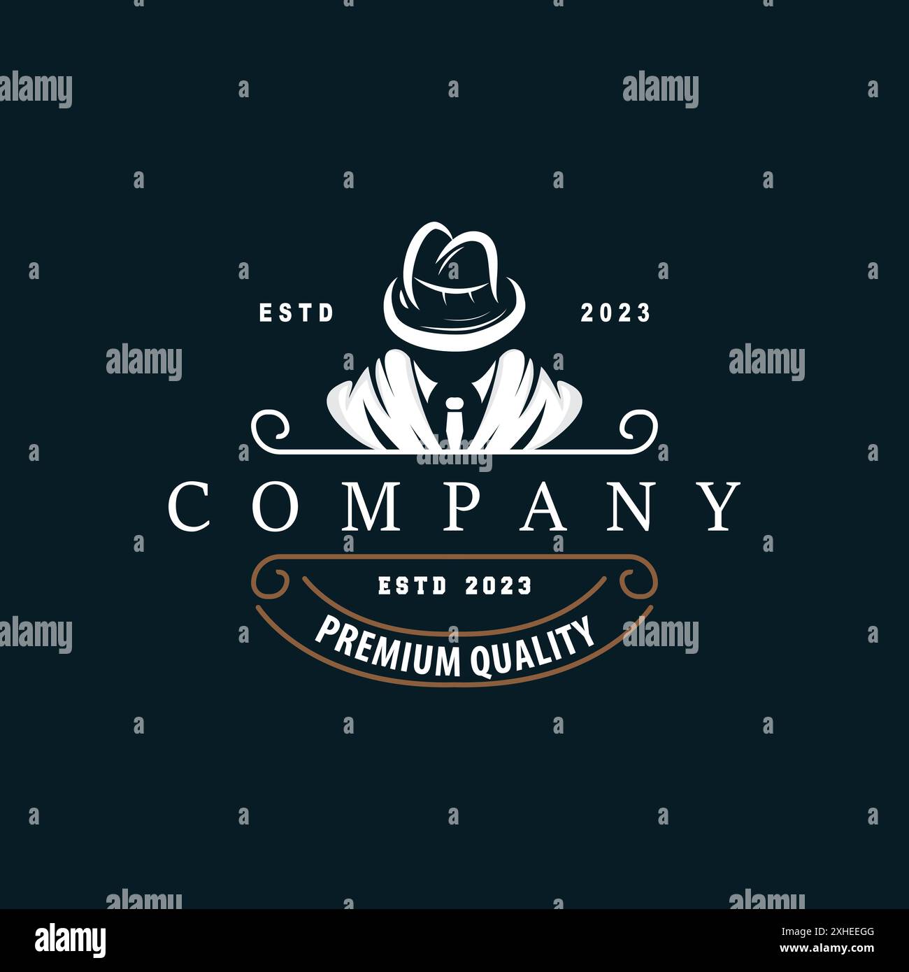 Hat mafia man boss vector gangster detective hi-res stock photography ...