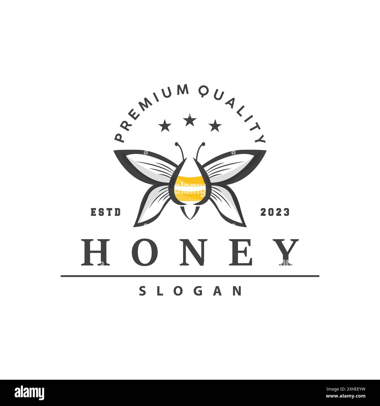 Honey Bee Logo Design Insect Vector Illustration Template Stock Vector ...