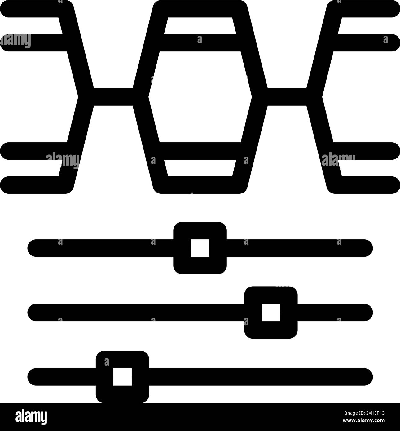 Simple icon representing a blockchain with its blocks linked together ...