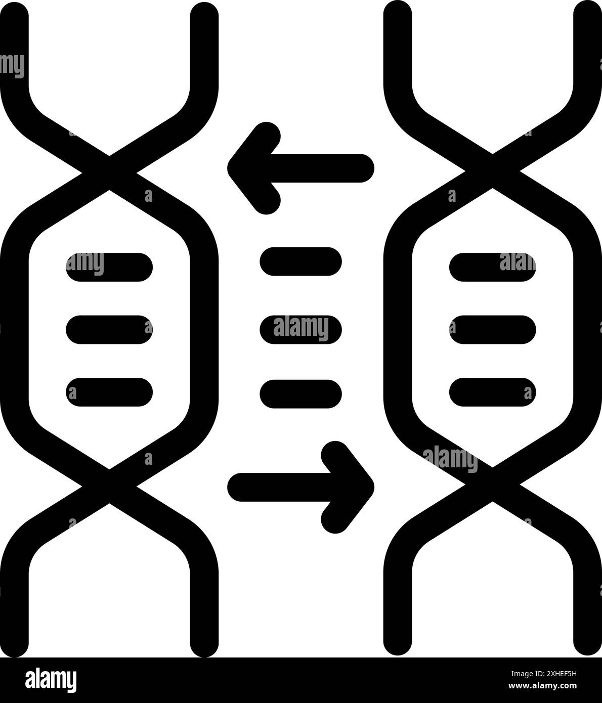 Bold line icon representing the concept of dna genetic information ...