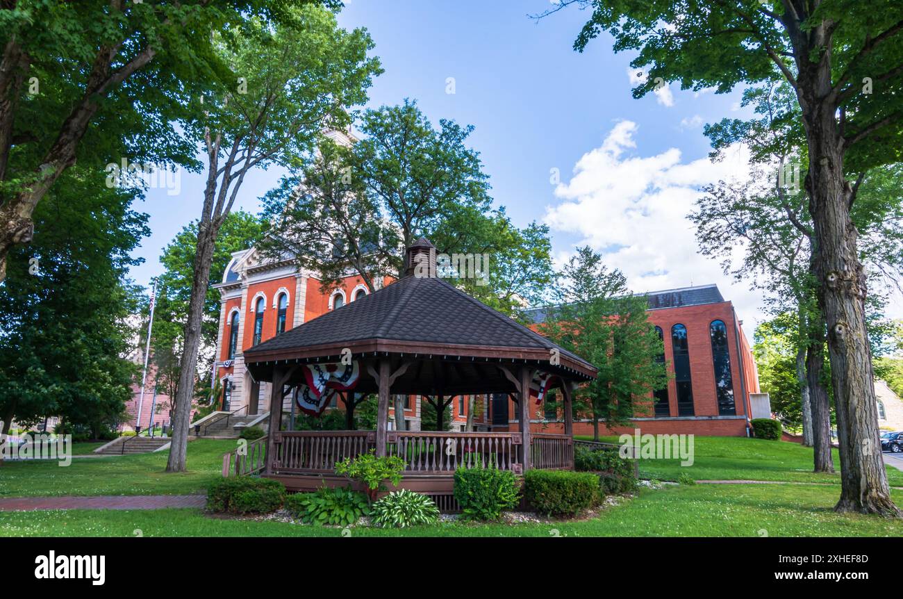 A gazebo in front of the Elk County Courthouse on Main Street in ...