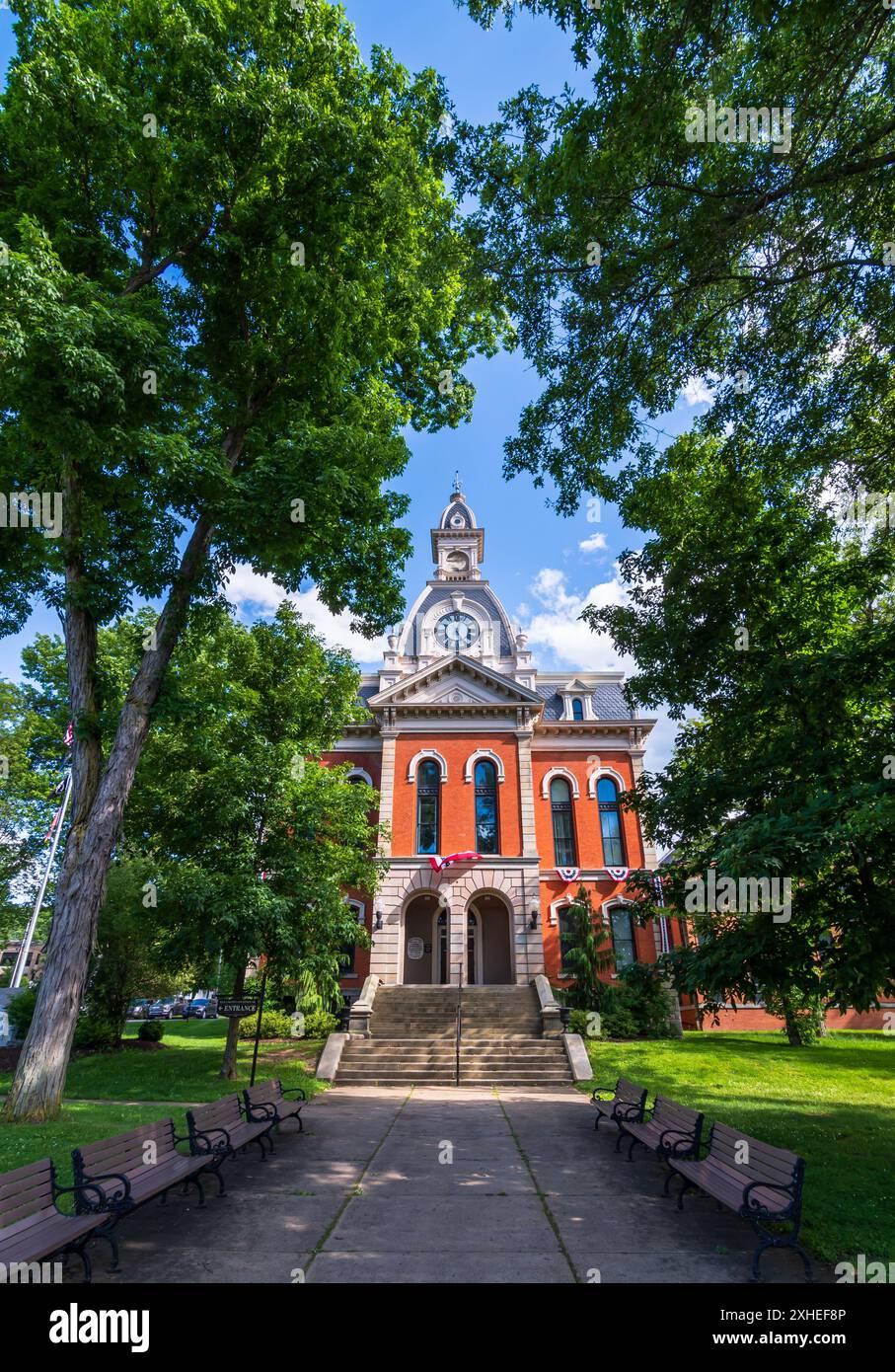 The Elk County Courthouse on Main Street in Ridgway, Pennsylvania, USA ...