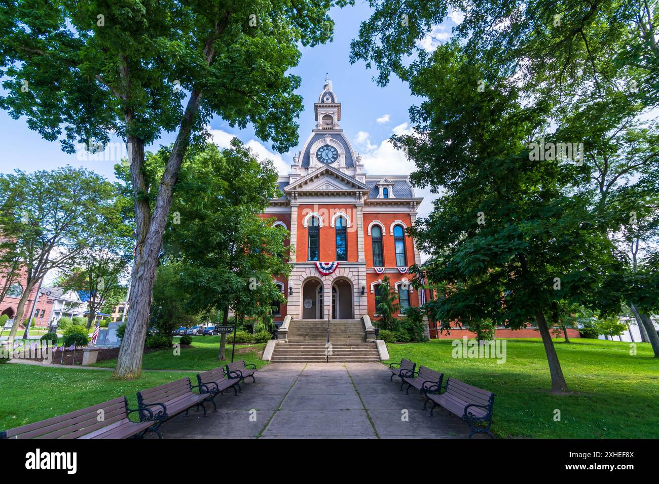 The Elk County Courthouse on Main Street in Ridgway, Pennsylvania, USA ...