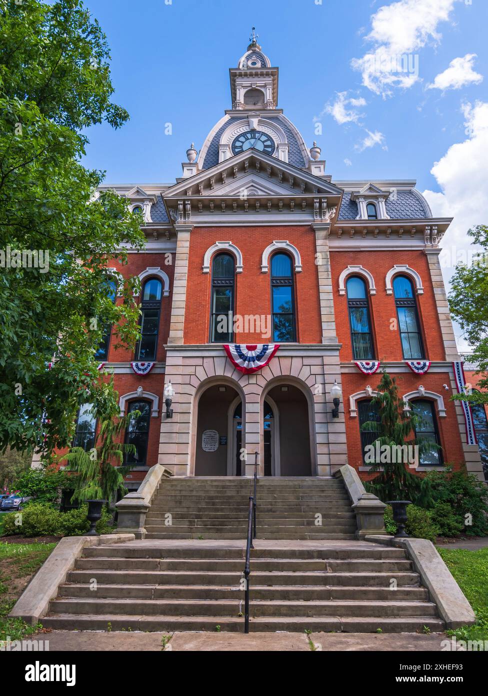 The Elk County Courthouse on Main Street in Ridgway, Pennsylvania, USA ...