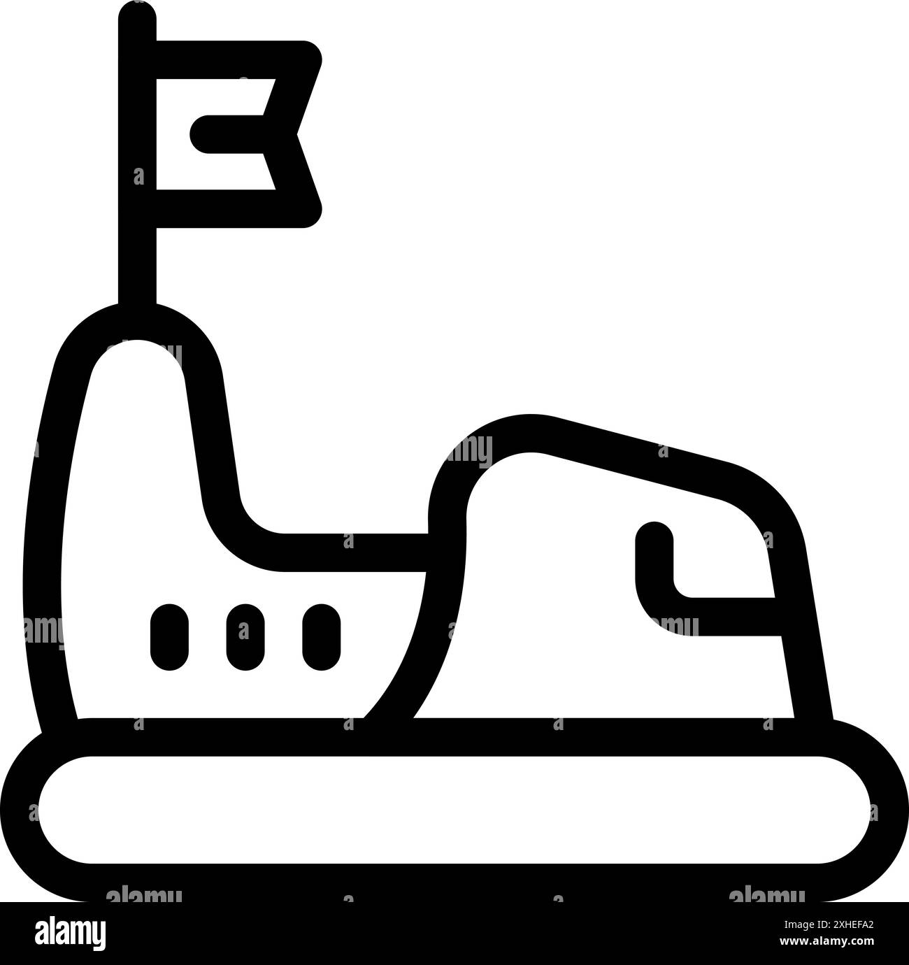 Simple line drawing of a bumper car, bringing back memories of funfairs ...