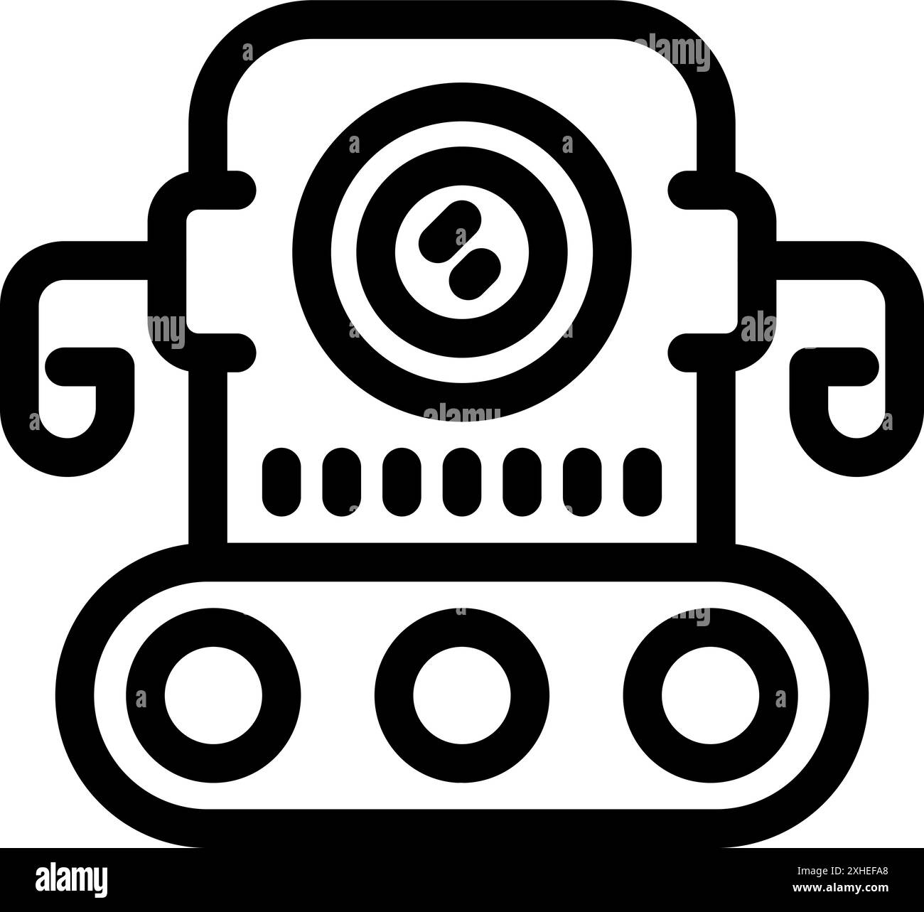 Autonomous robot moving on tracks with artificial intelligence, line icon design Stock Vector ...
